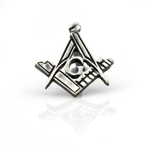 Silver Antique Effect Masonic Lapel Pin with G - Masonic Jewellery